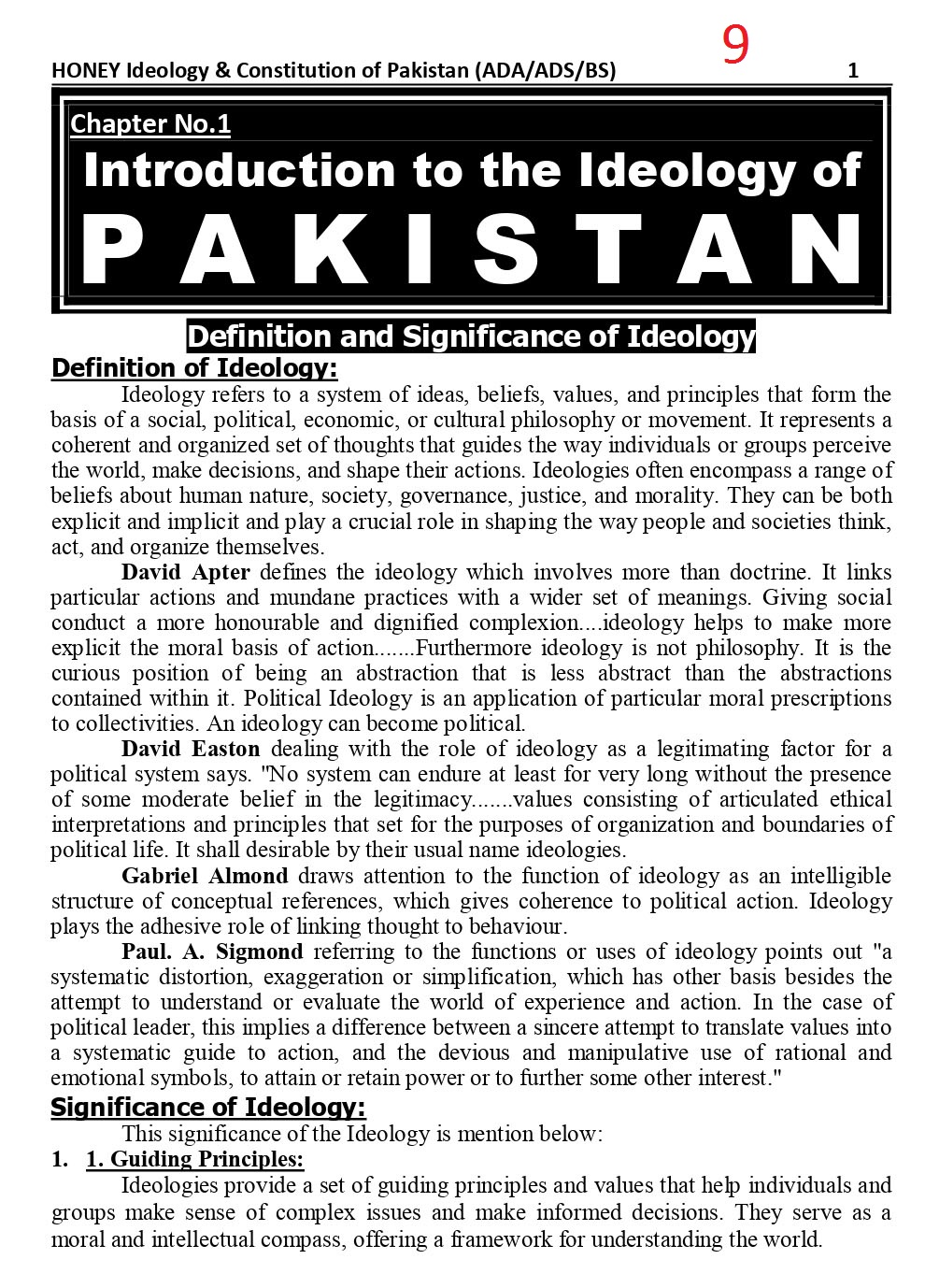 Ideology & Constitution of Pakistan - Honey Books
